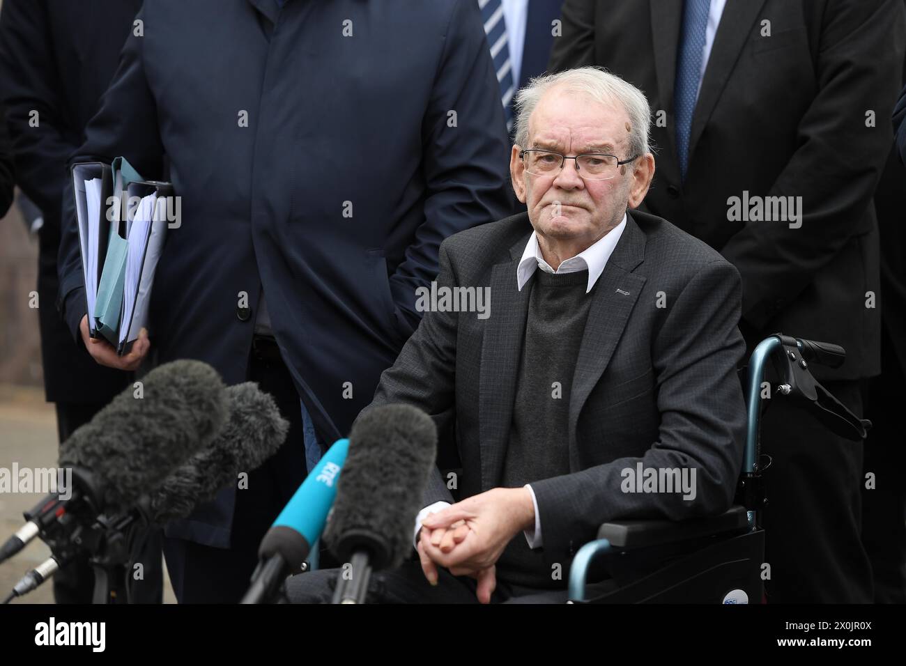 Kingsmill Massacre survivor Alan Black speaks to the media outside ...