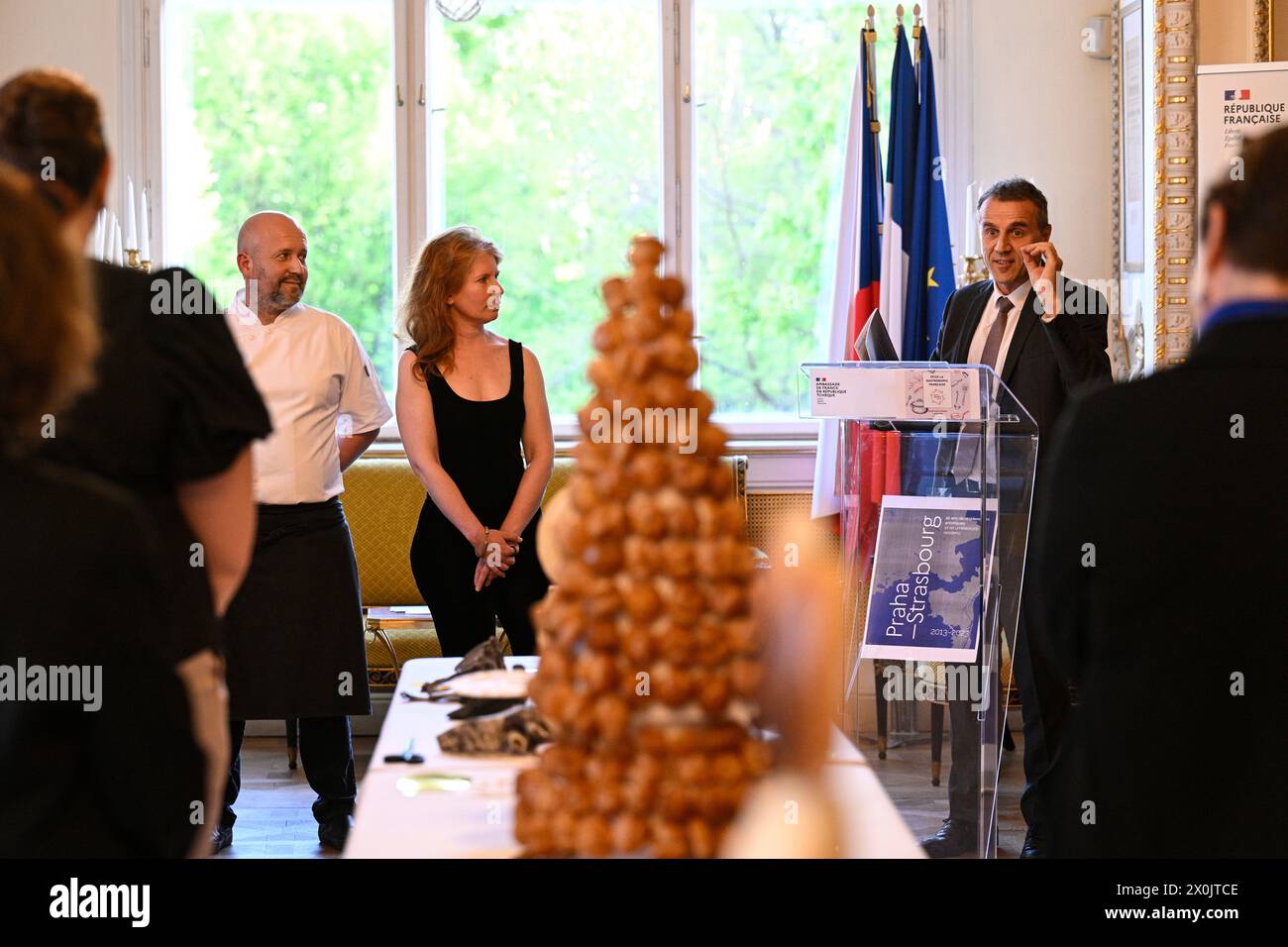 Prague, Czech Republic. 12th Apr, 2024. L-R Alexandre Di Cintio, chef ...