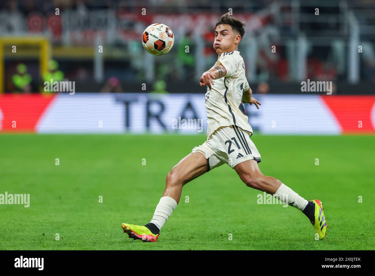 Milan, Italy. 11th Apr, 2024. Paulo Dybala of AS Roma seen in action ...