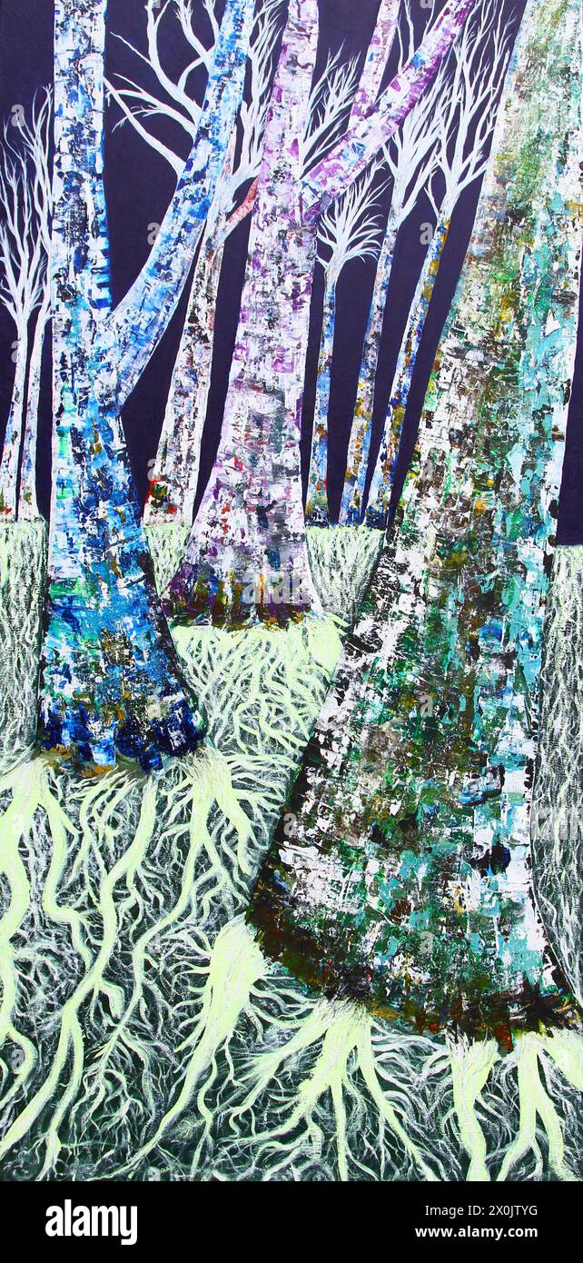 Daily abstract. Painting on canvas. 5 Feet height width 30 inches ...