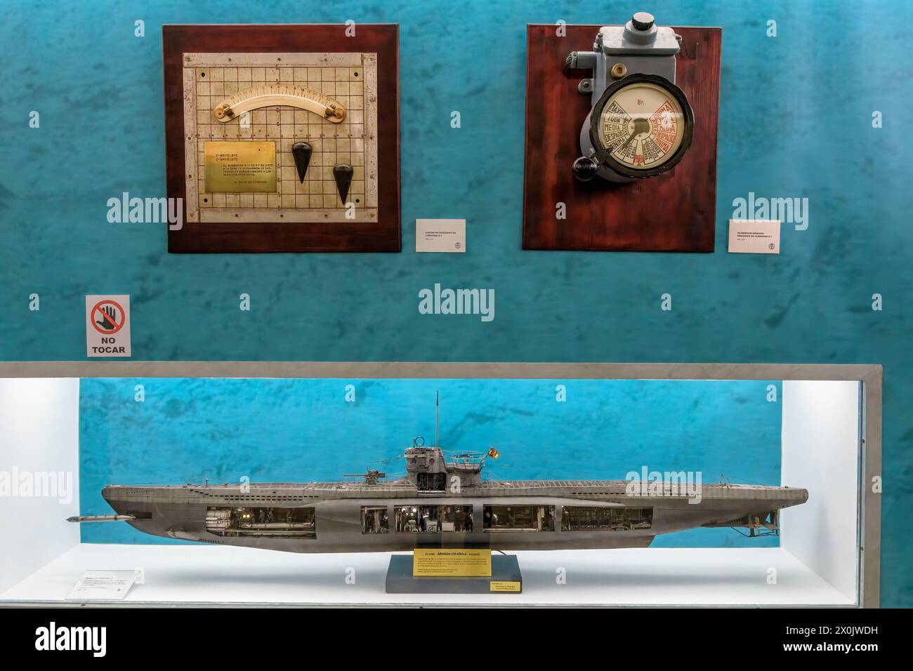 Machine telegraph, clinometer and the section of the G-7 submarine of ...