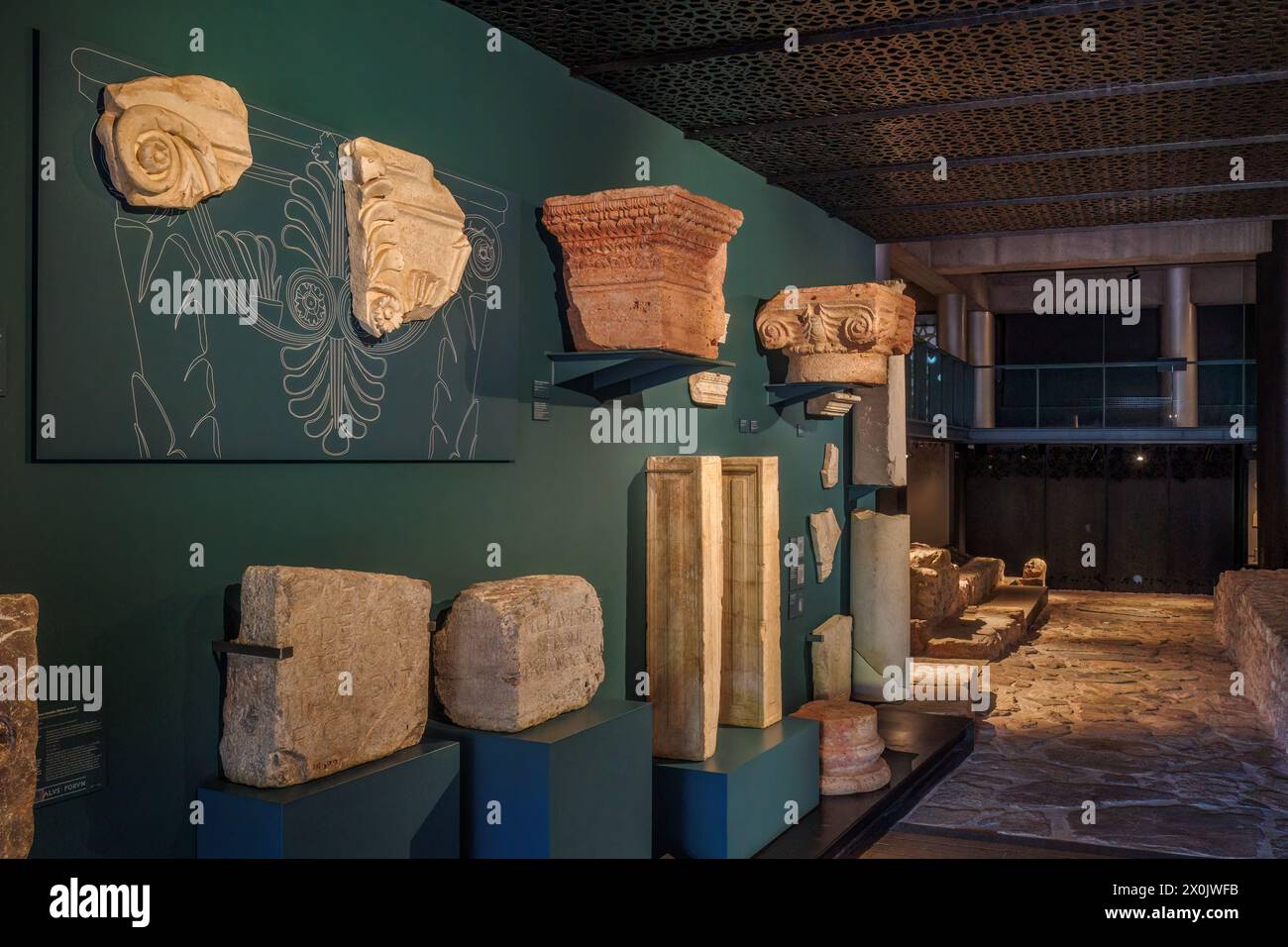 Architectural elements and Roman road in the forum of the city of ...