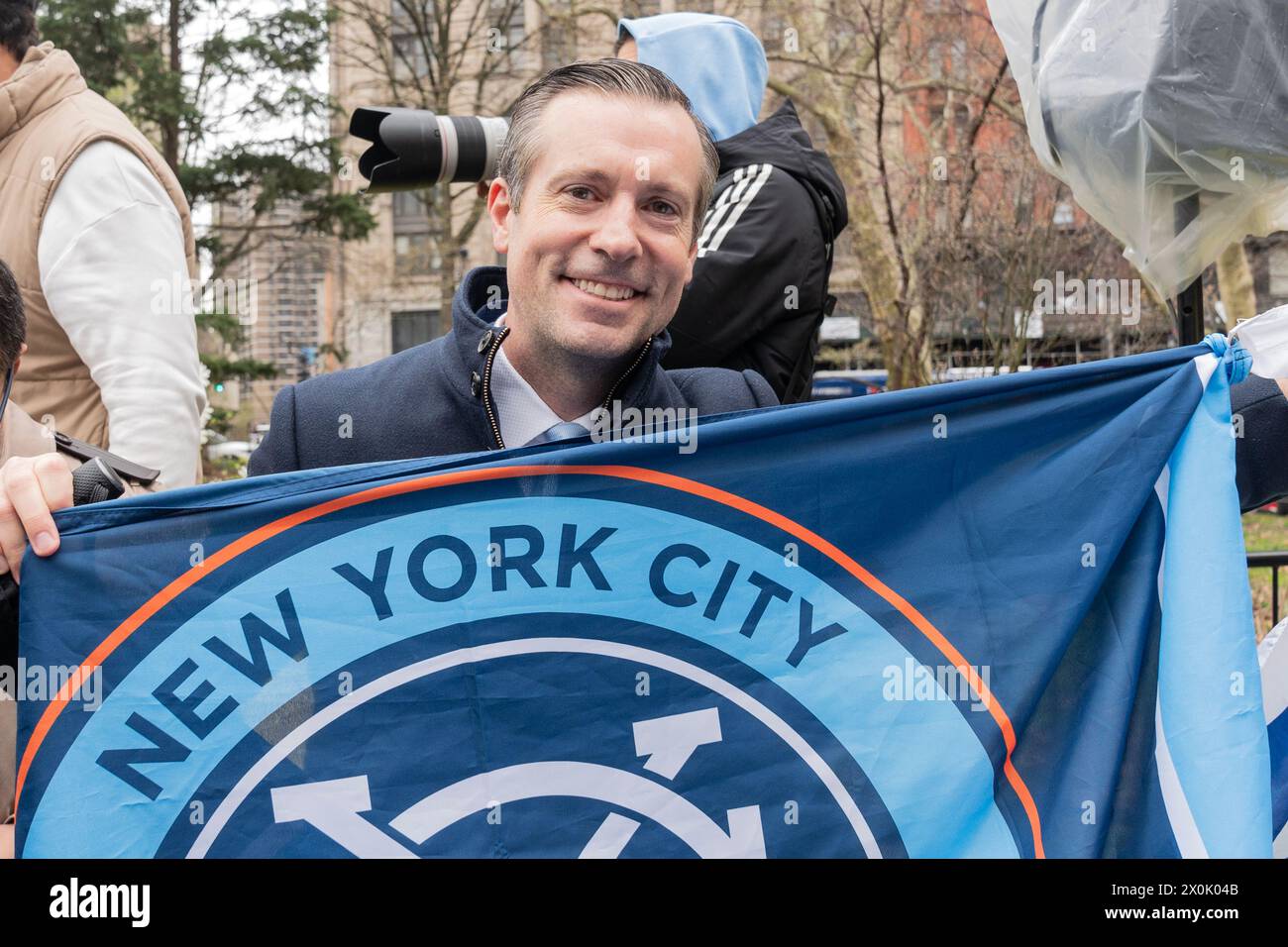 Brad Sims, NYCFC CEO attends as Mayor Eric Adams celebrates approval to ...