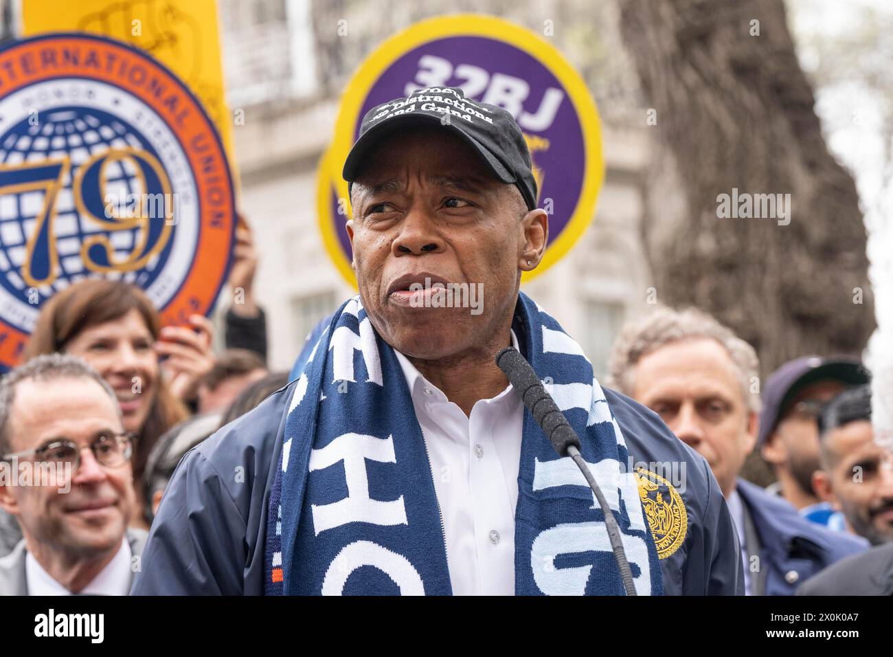 New York, New York, USA. 11th Apr, 2024. Mayor Eric Adams speaks during ...