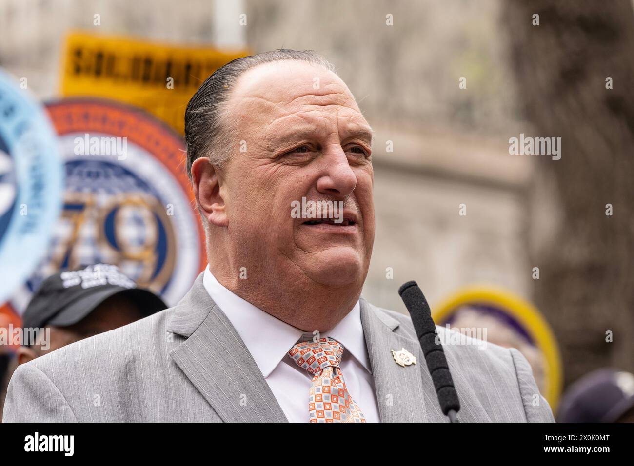 New York, USA. 11th Apr, 2024. Gary LaBarbera, President of Building ...
