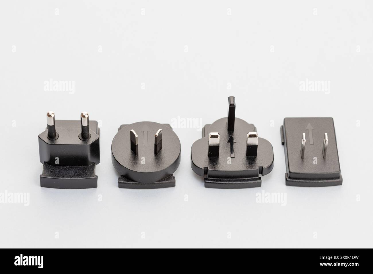Variety of electrical plugs from different regions worldwide isolated ...