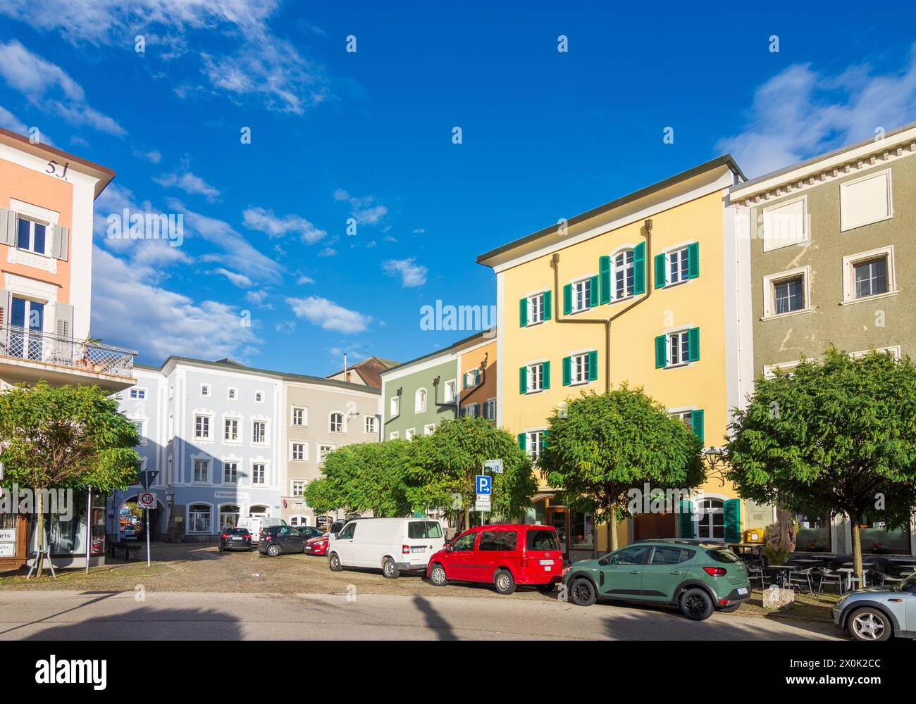 Laufen, Old Town, square Marienplatz, Berchtesgadener Land, Upper ...