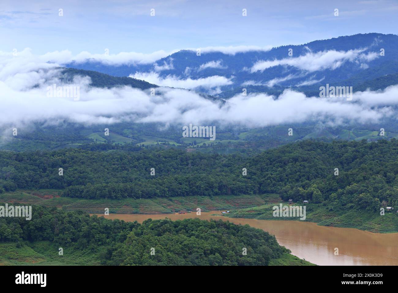 Landscape of Pak Nai Fisherman Village in Sirikit Dam at Na Noi ...