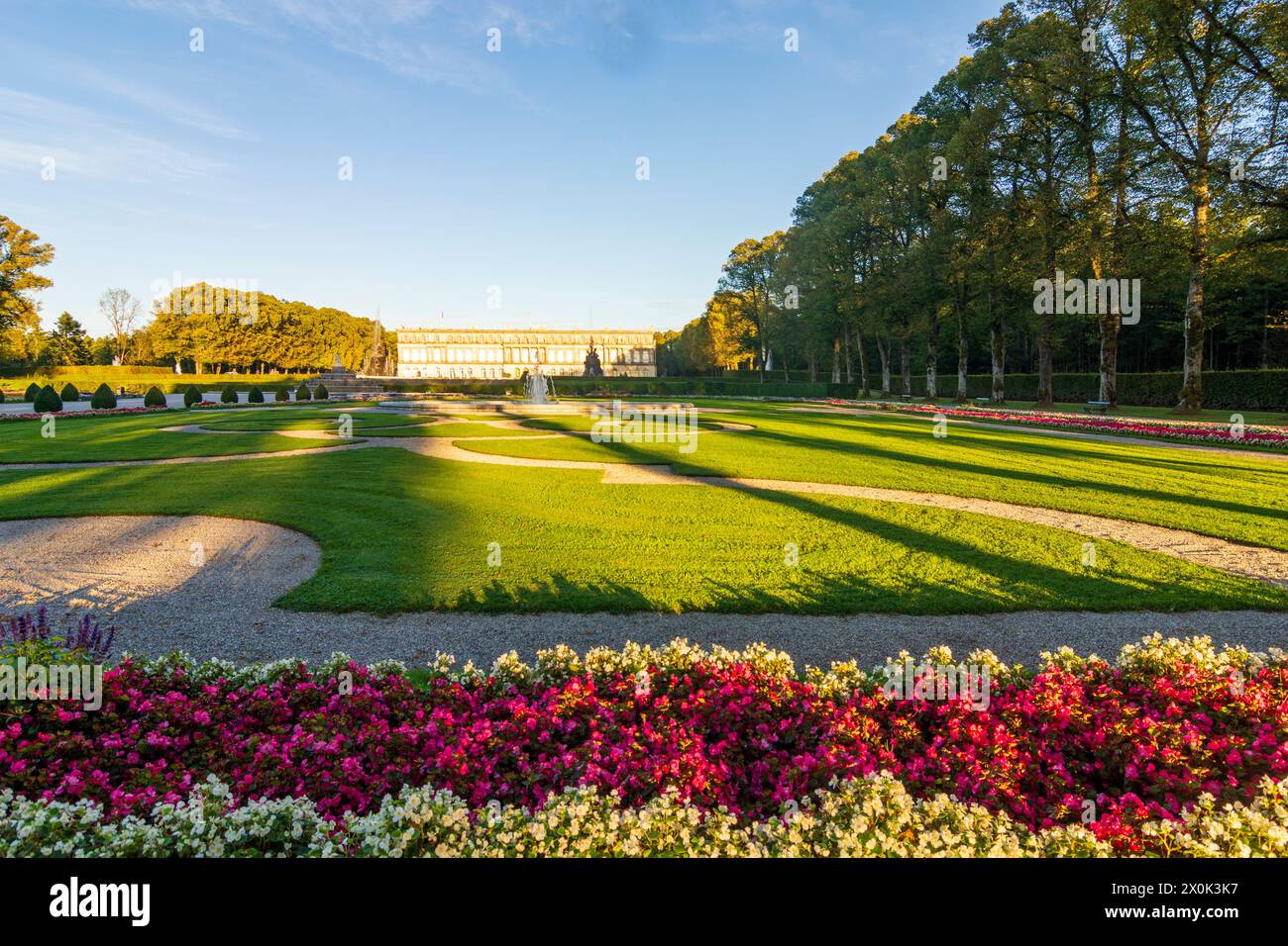 Chiemsee, palace Neues Schloss Herrenchiemsee Castle, park, Chiemsee ...