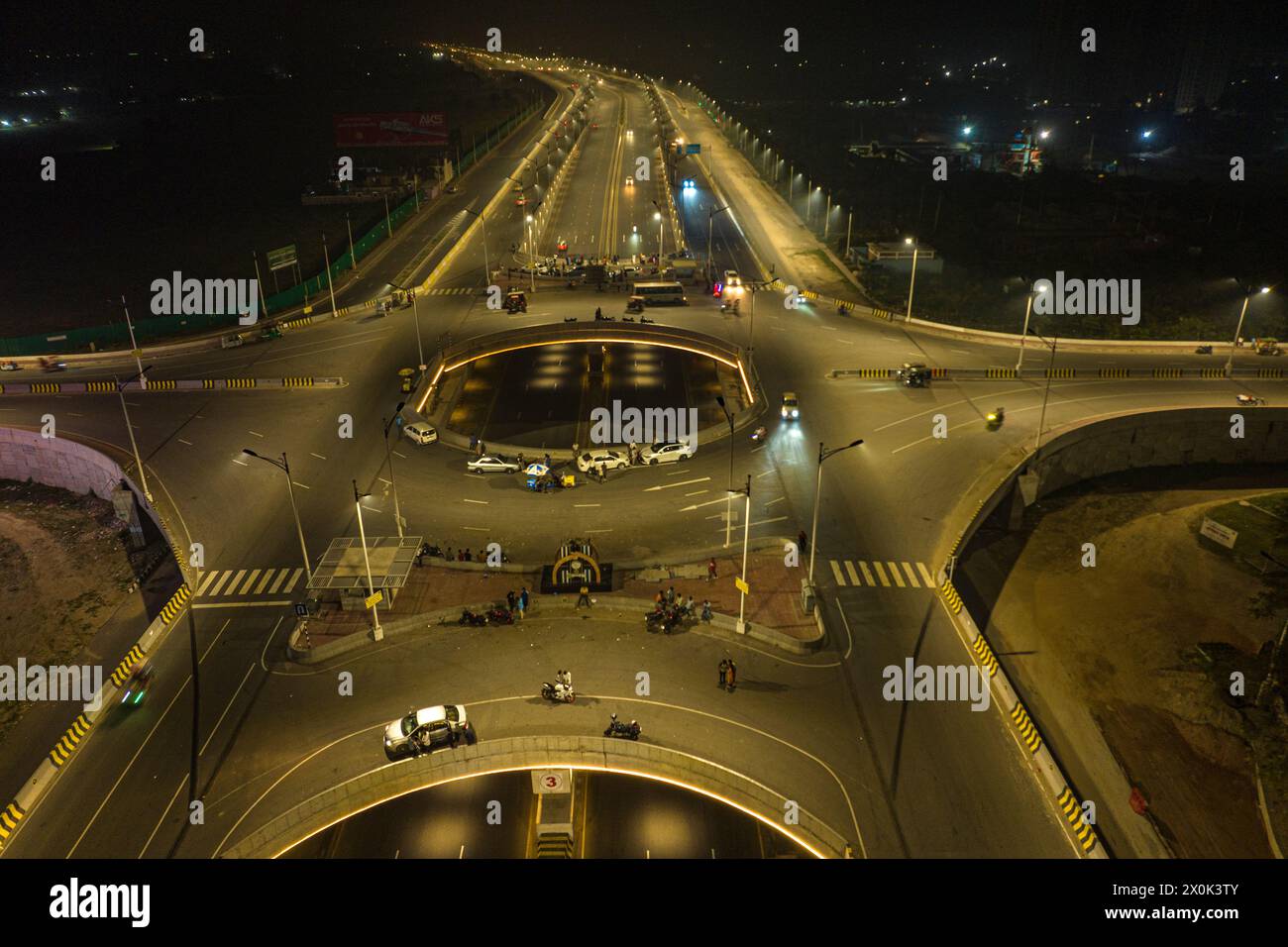 Dhaka, Bangladesh, 11 April, 2024: Night view of the Sheikh Hasina ...