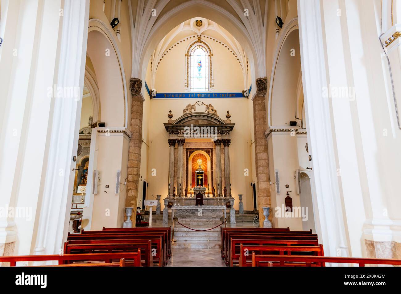 Nave and altar. Cathedral of St. Mary the Crowned. Gibraltar, British ...