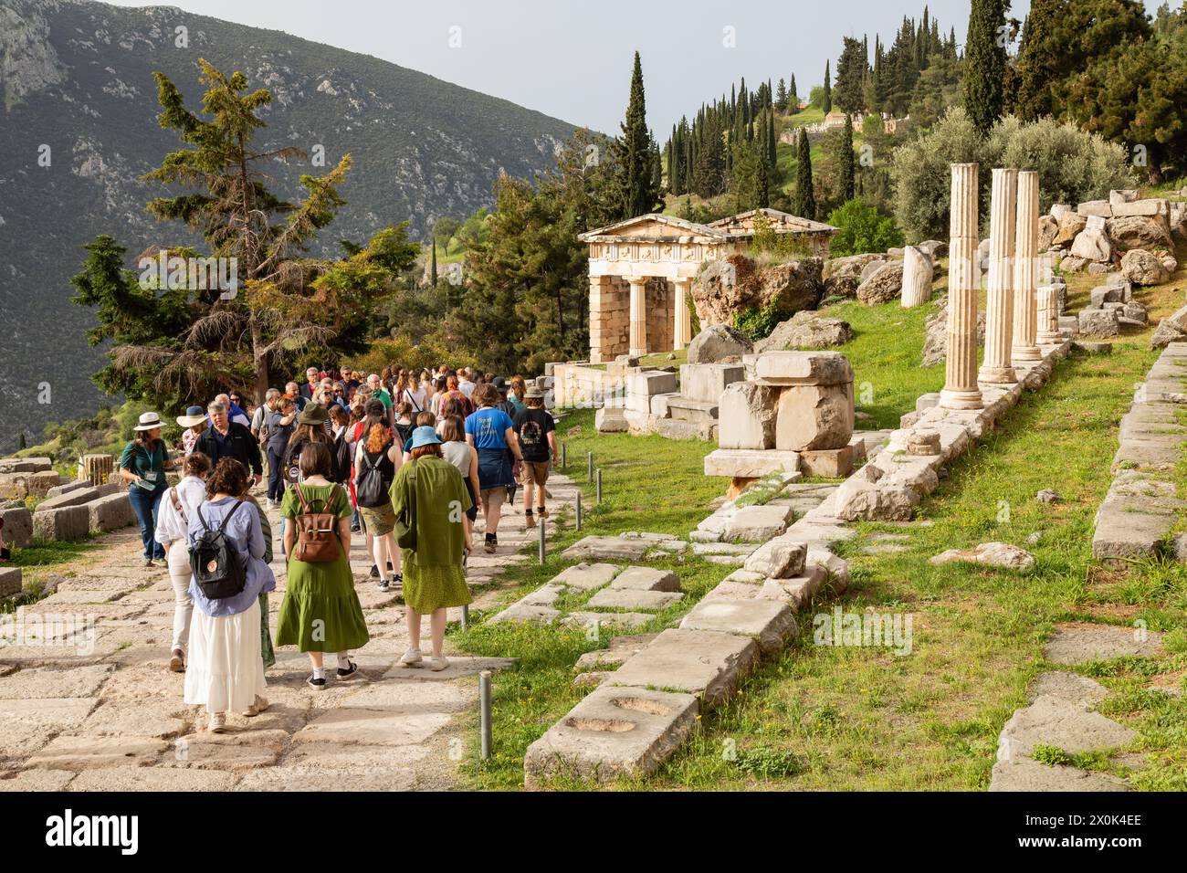 Athenian Treasury, Ancient Delphi, Greece Stock Photo - Alamy