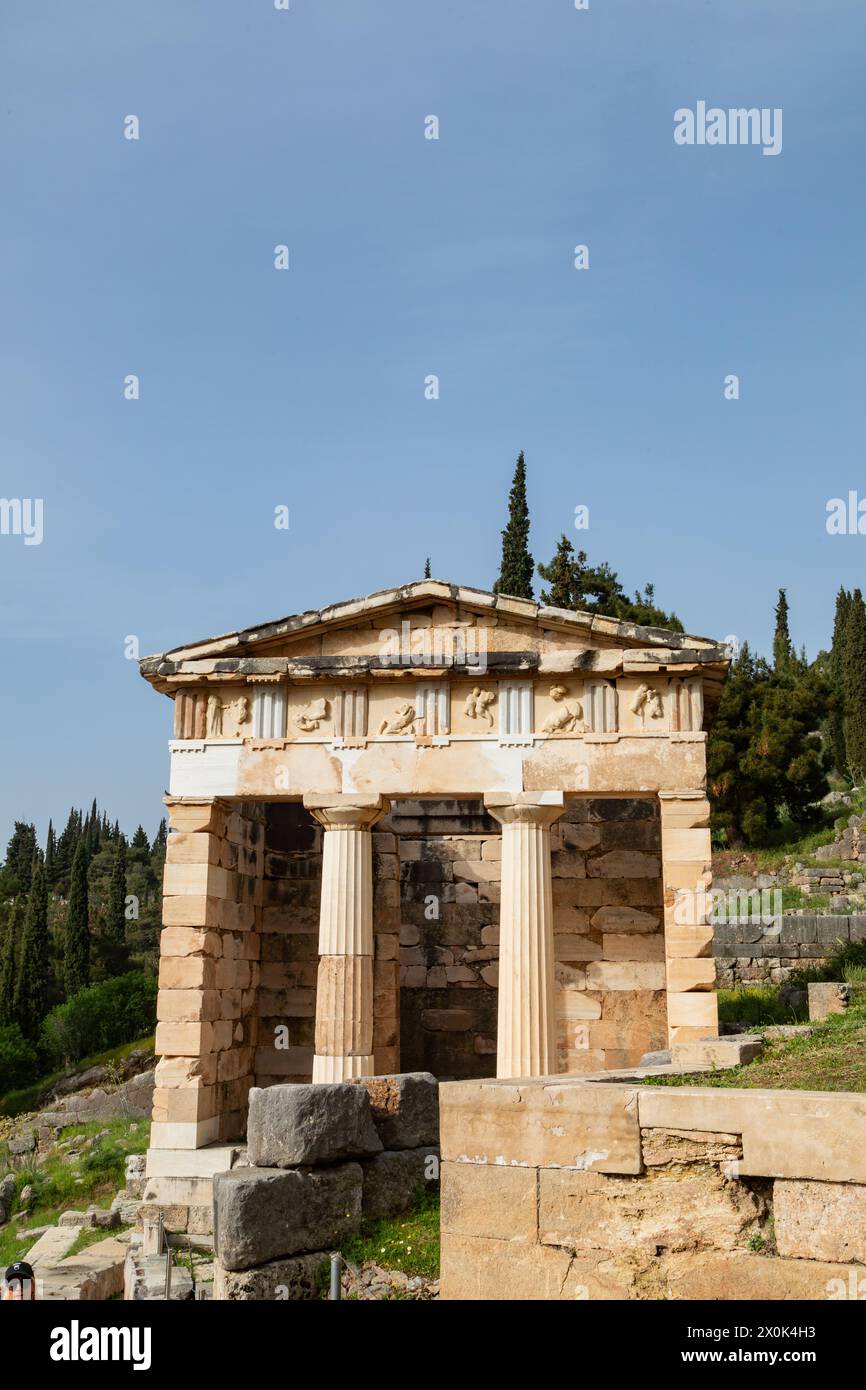 Athenian Treasury, Ancient Delphi, Greece Stock Photo - Alamy