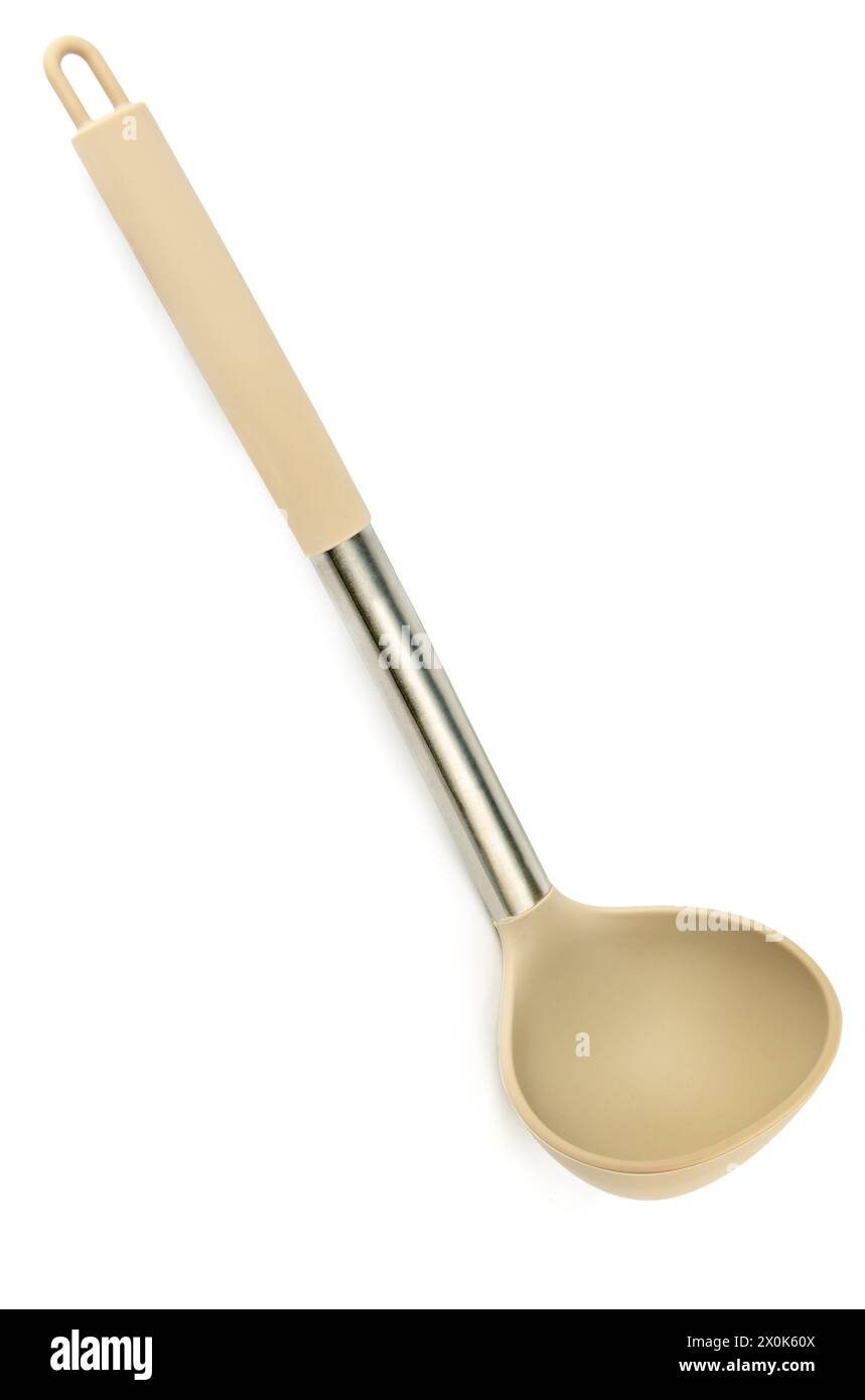 Kitchen ladle isolated on white background. Vertical photo Stock Photo ...