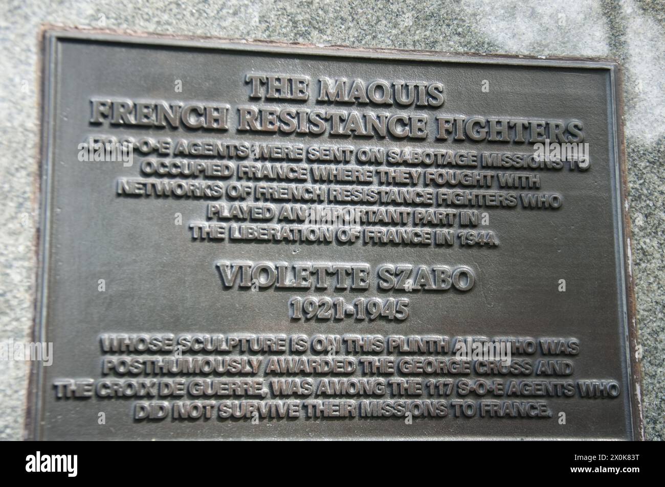 Plaque explaining the part paid in WW2 by French Resistance Fighters ...