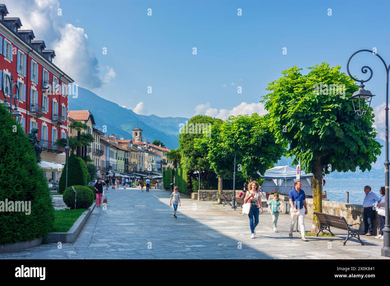 Cannobio, Lago Maggiore, lake promenade in Verbano-Cusio-Ossola ...