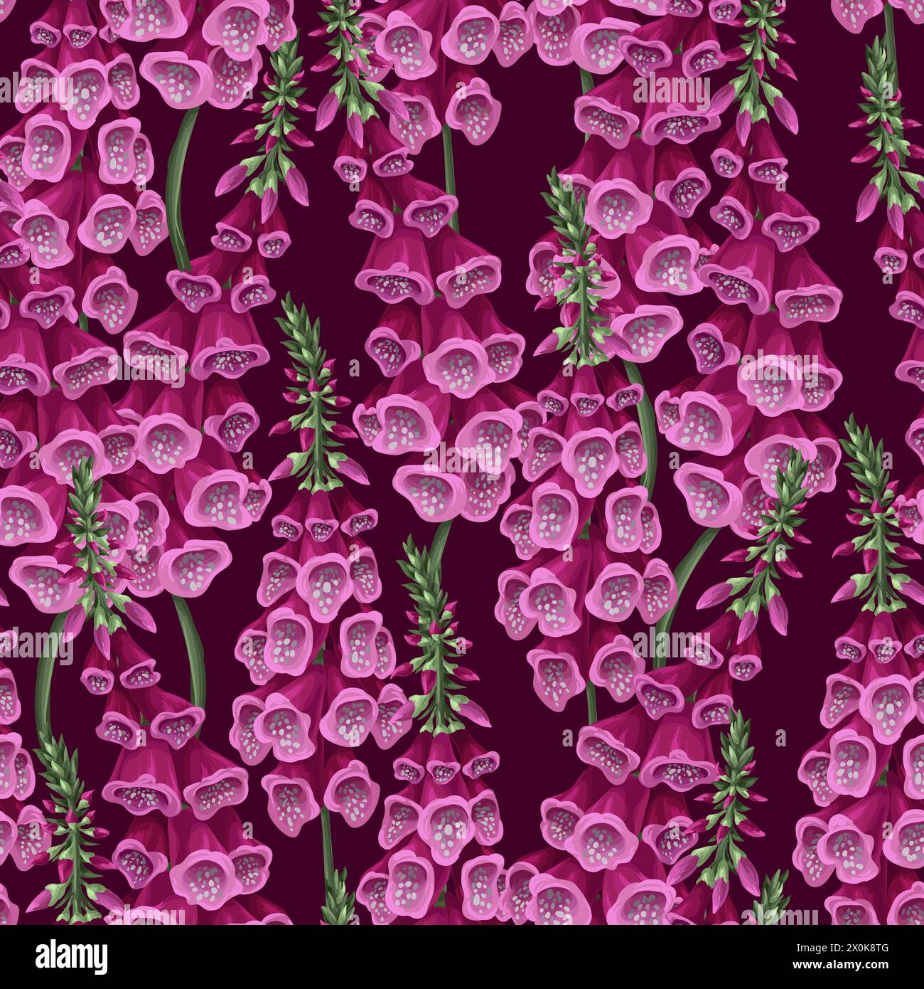Seamless pattern with foxglove flowers. Vector Stock Vector Image & Art ...