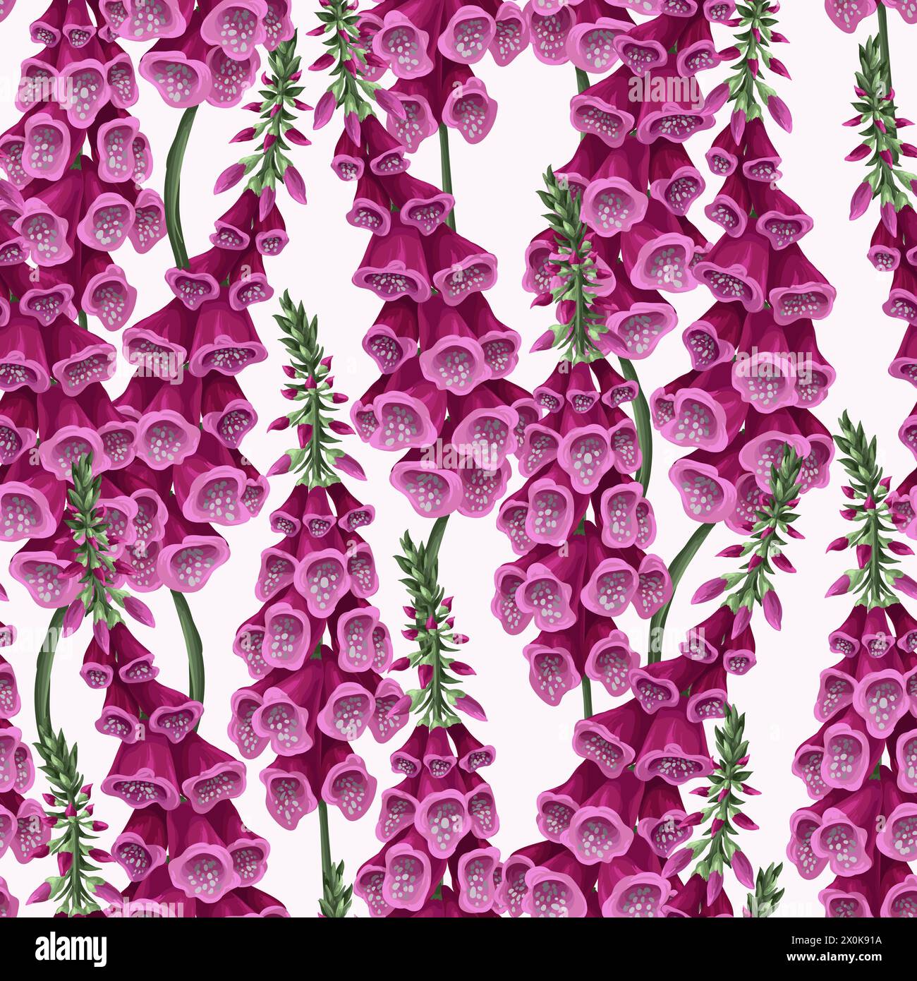 Seamless pattern with foxglove flowers. Vector Stock Vector Image & Art ...