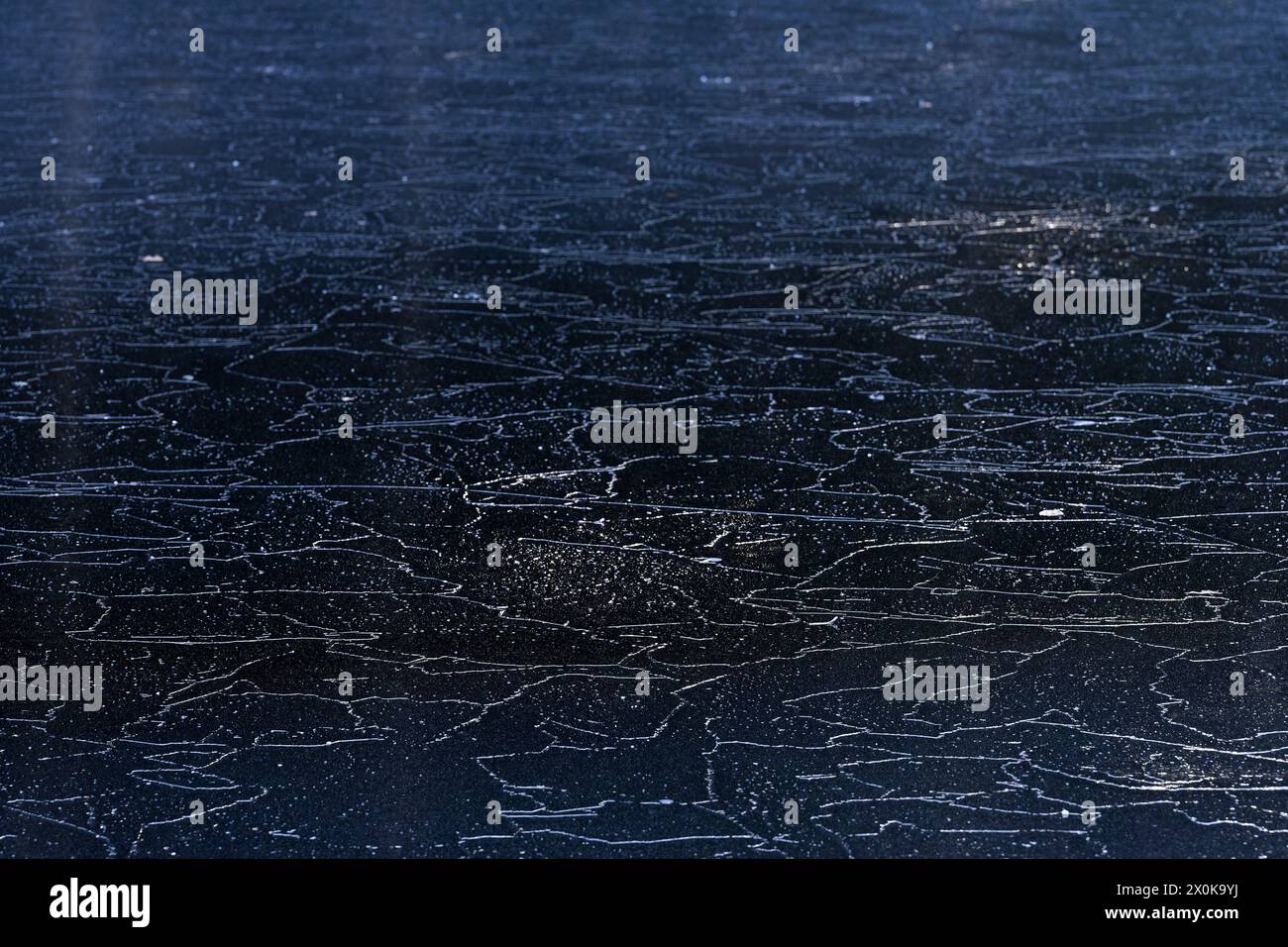 Ice formation on a lake, filigree patterns and structures in the ice ...