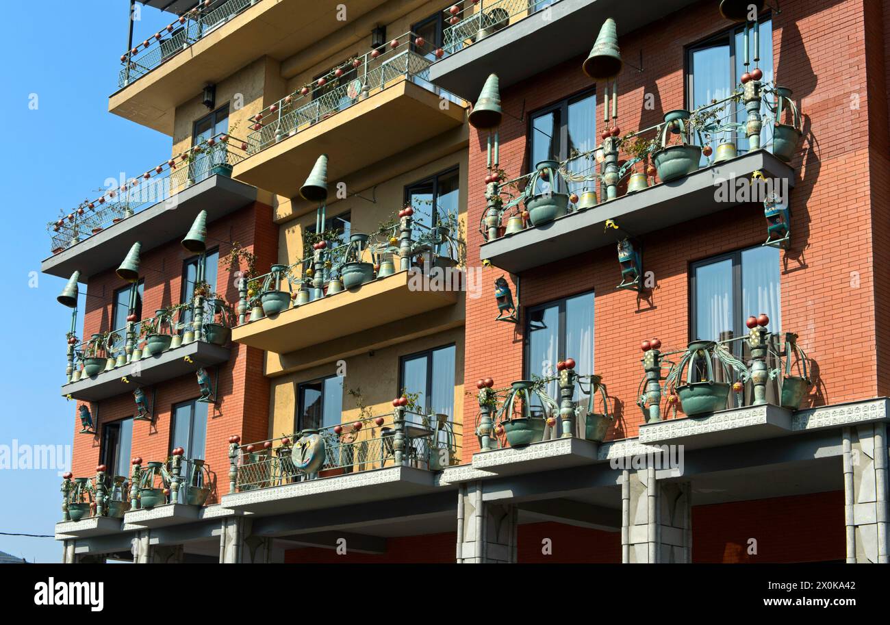 Folkloristic facade design with georgian style elements hi-res stock ...