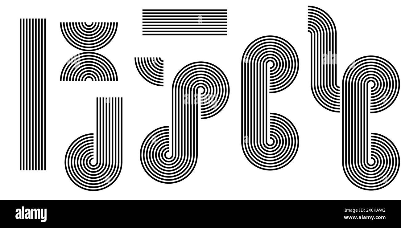 Set of zen arch, different form line elements Stock Vector Image & Art ...