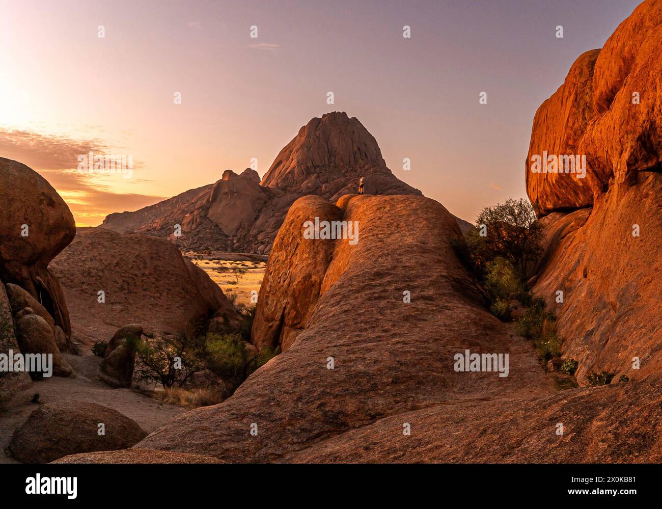 The Spitzkoppe, an inselberg with a height of 1728 m east of Swakopmund ...