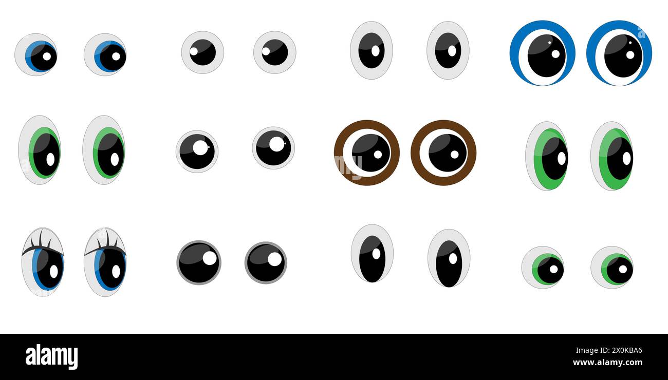 Set of different form cartoon toy eyes isolated Stock Vector Image ...