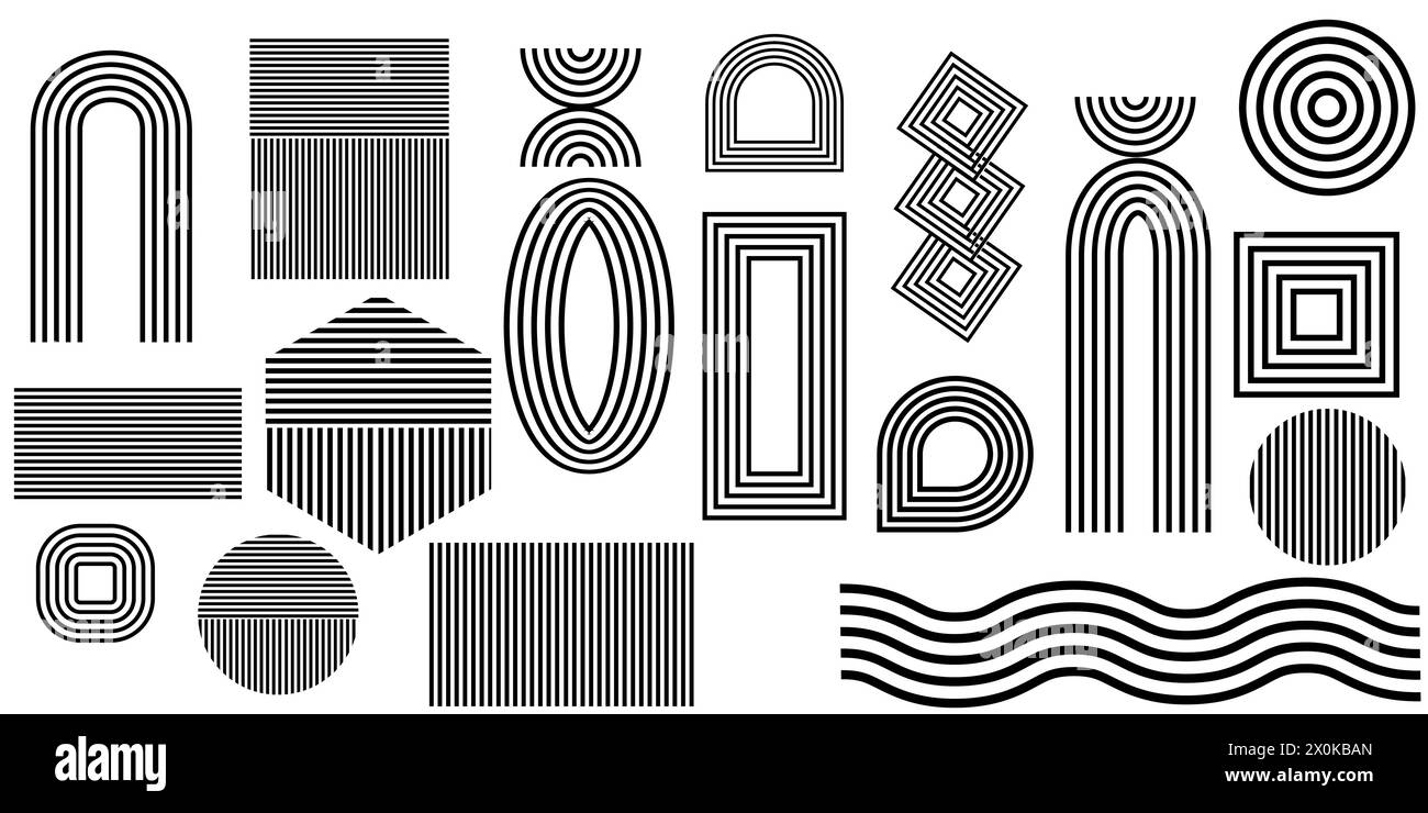 Set of zen arch, different form line elements Stock Vector Image & Art ...