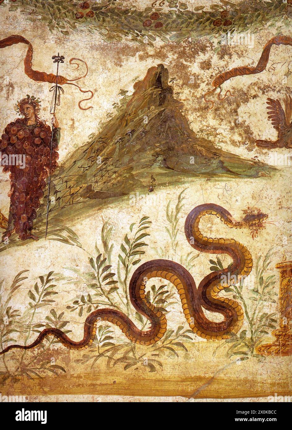 Fresco from The House of the Centenary, Pompeii, preserved by the ...