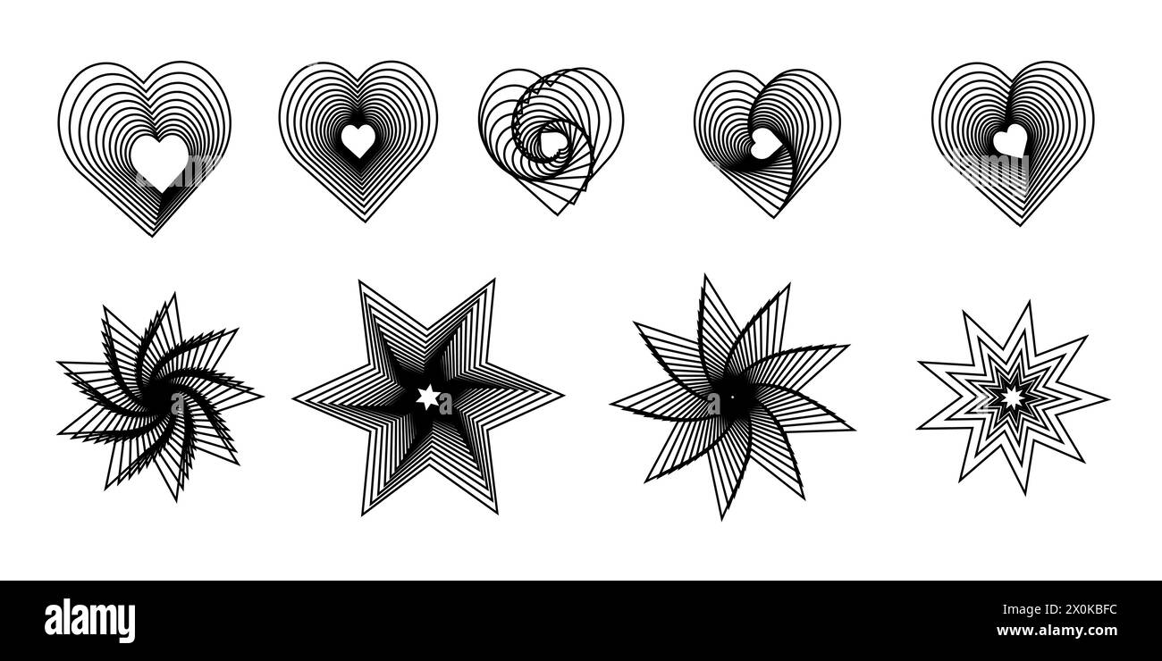 90's geometric vector shapes Black and White Stock Photos & Images - Alamy