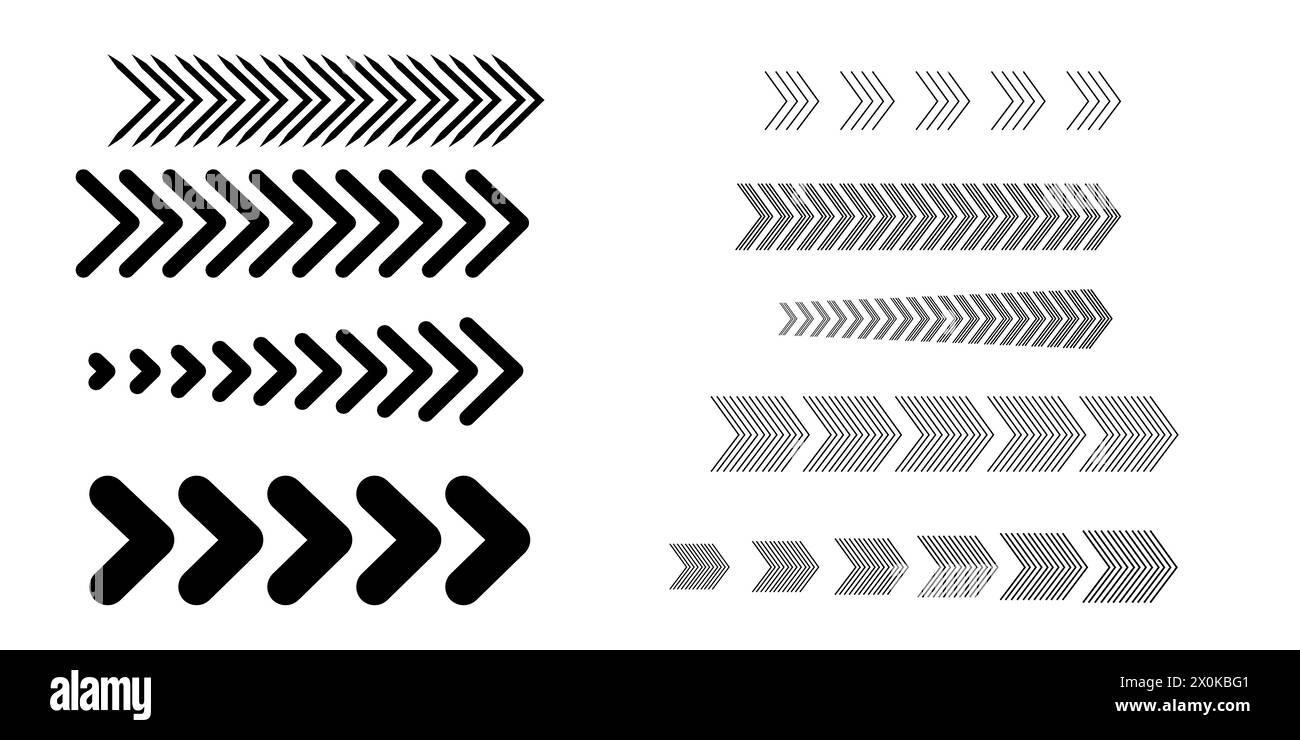 Set for line signs direction, arrows. Vector illustration Stock Vector ...