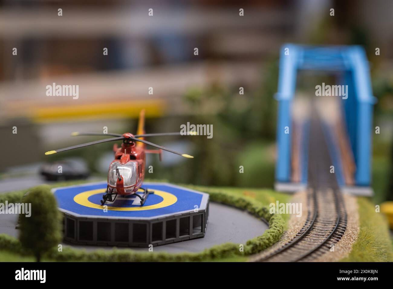 A layout on the scale of urban objects, a railway and various transport ...