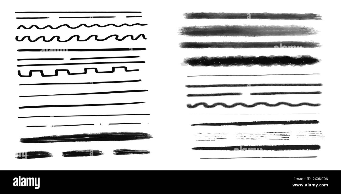 Underline brushstroke set collection hi-res stock photography and ...