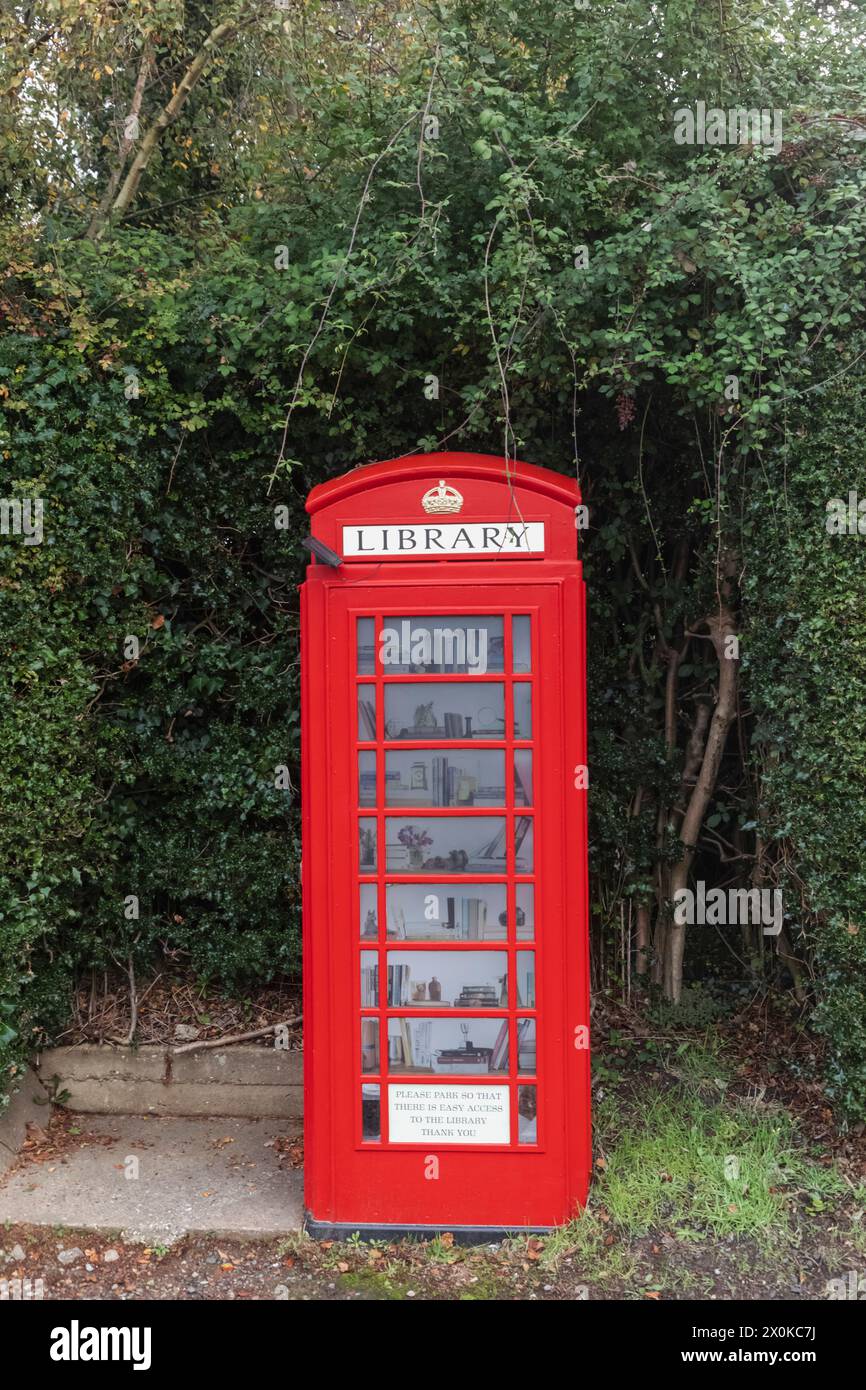 England, Kent, Cowden Village, Traditional Red Telephone Box Converted ...