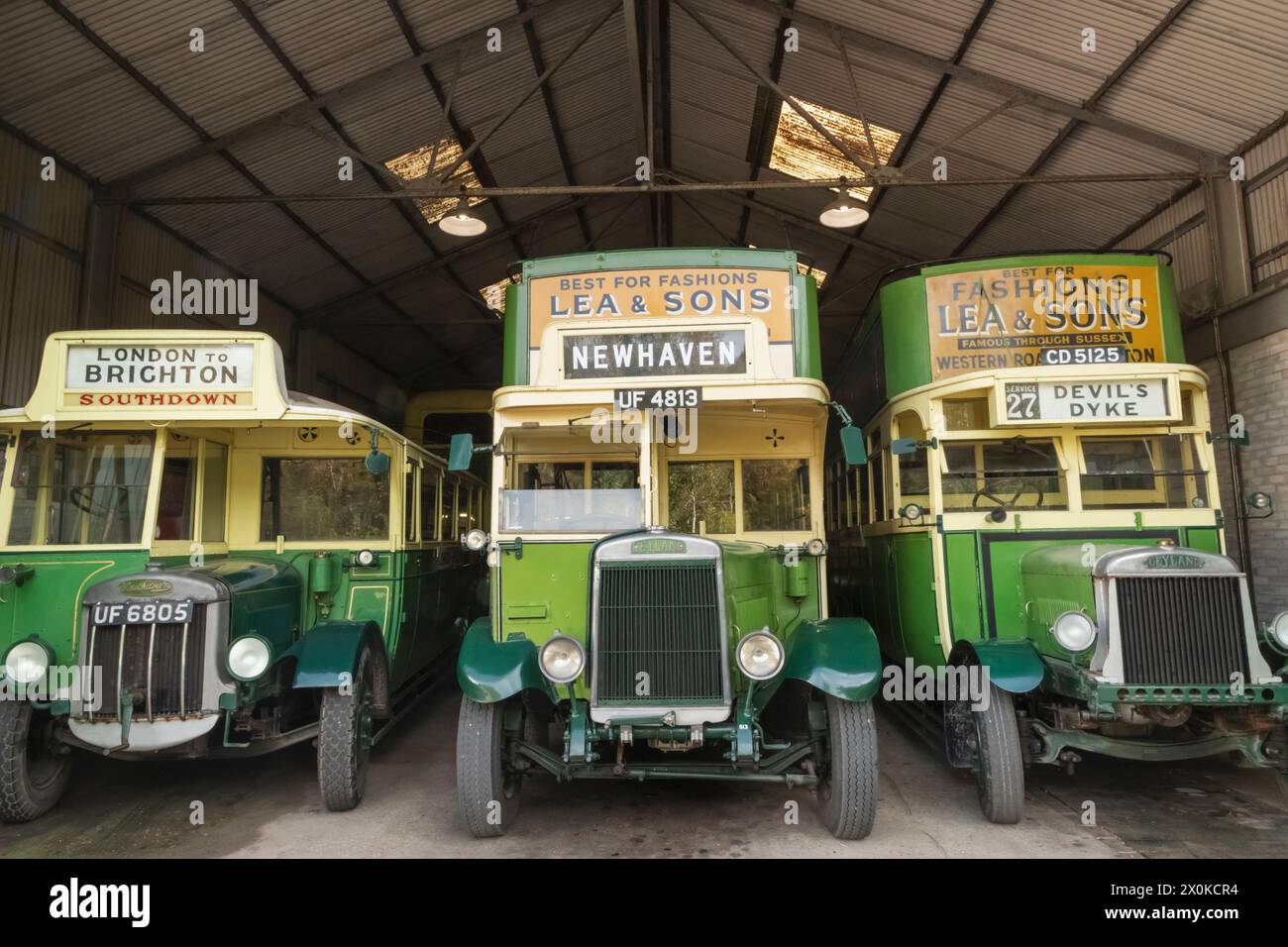 Vintage southdown transport company green buses hi-res stock ...
