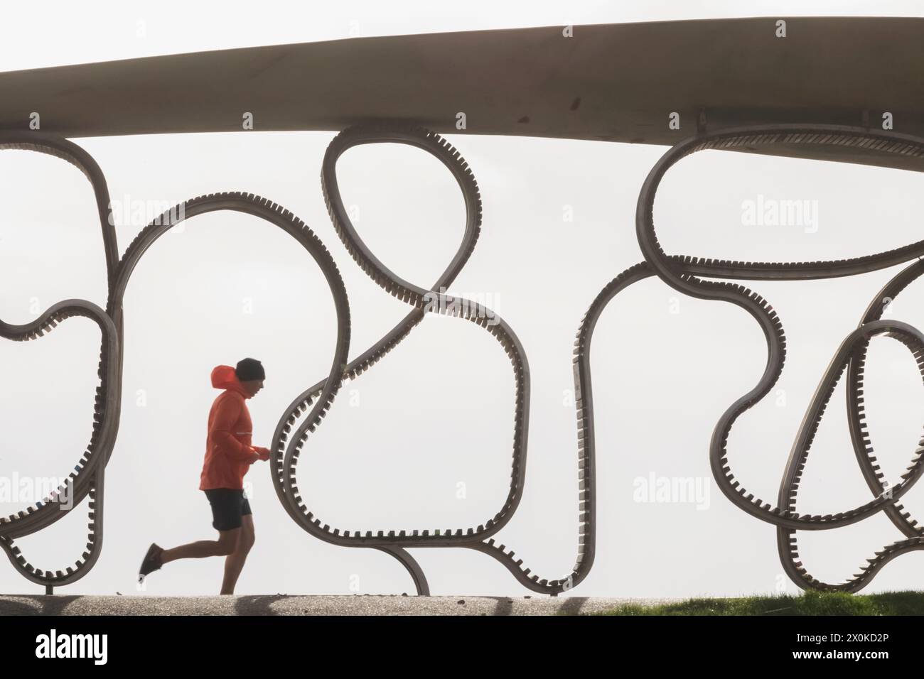 England, West Sussex, Littlehampton, The Long Bench designed by Studio ...