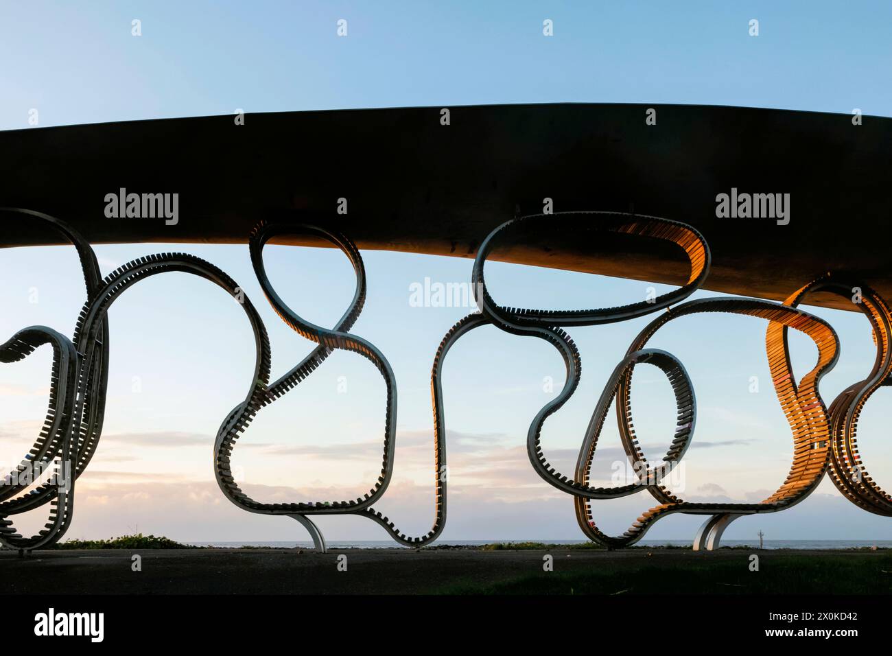 England, West Sussex, Littlehampton, The Long Bench designed by Studio ...