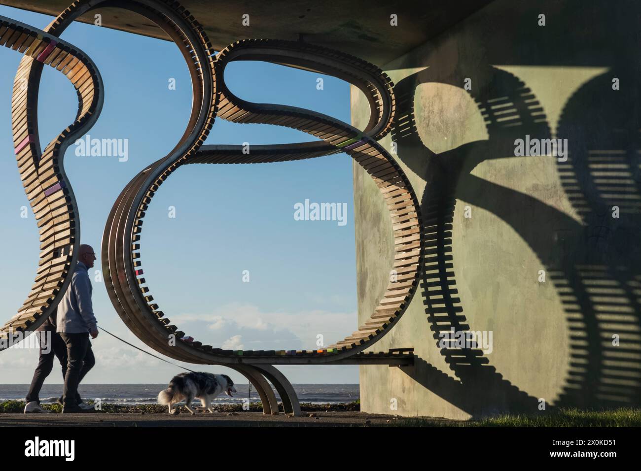 England, West Sussex, Littlehampton, The Long Bench designed by Studio ...