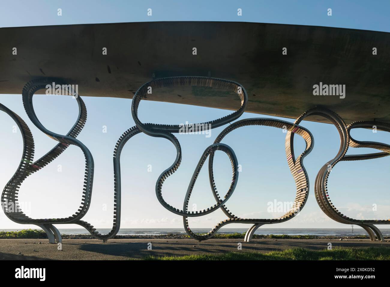 England, West Sussex, Littlehampton, The Long Bench designed by Studio ...