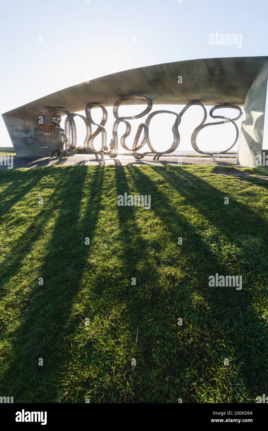 England, West Sussex, Littlehampton, The Long Bench designed by Studio ...