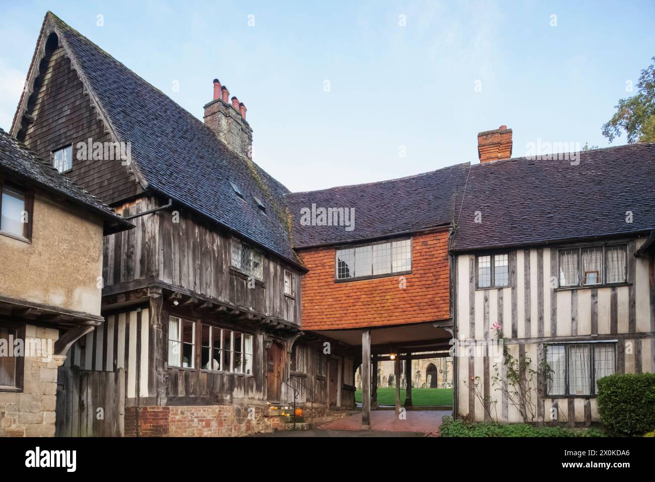 England, Kent, Penshurst Place, Tudor Era Half Timbered Buildings Stock ...