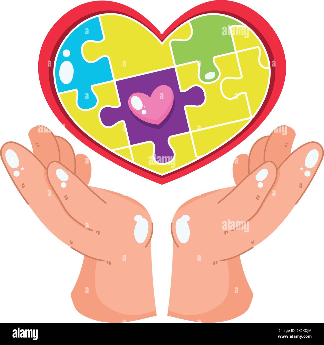 Autism hands in heart hi-res stock photography and images - Alamy