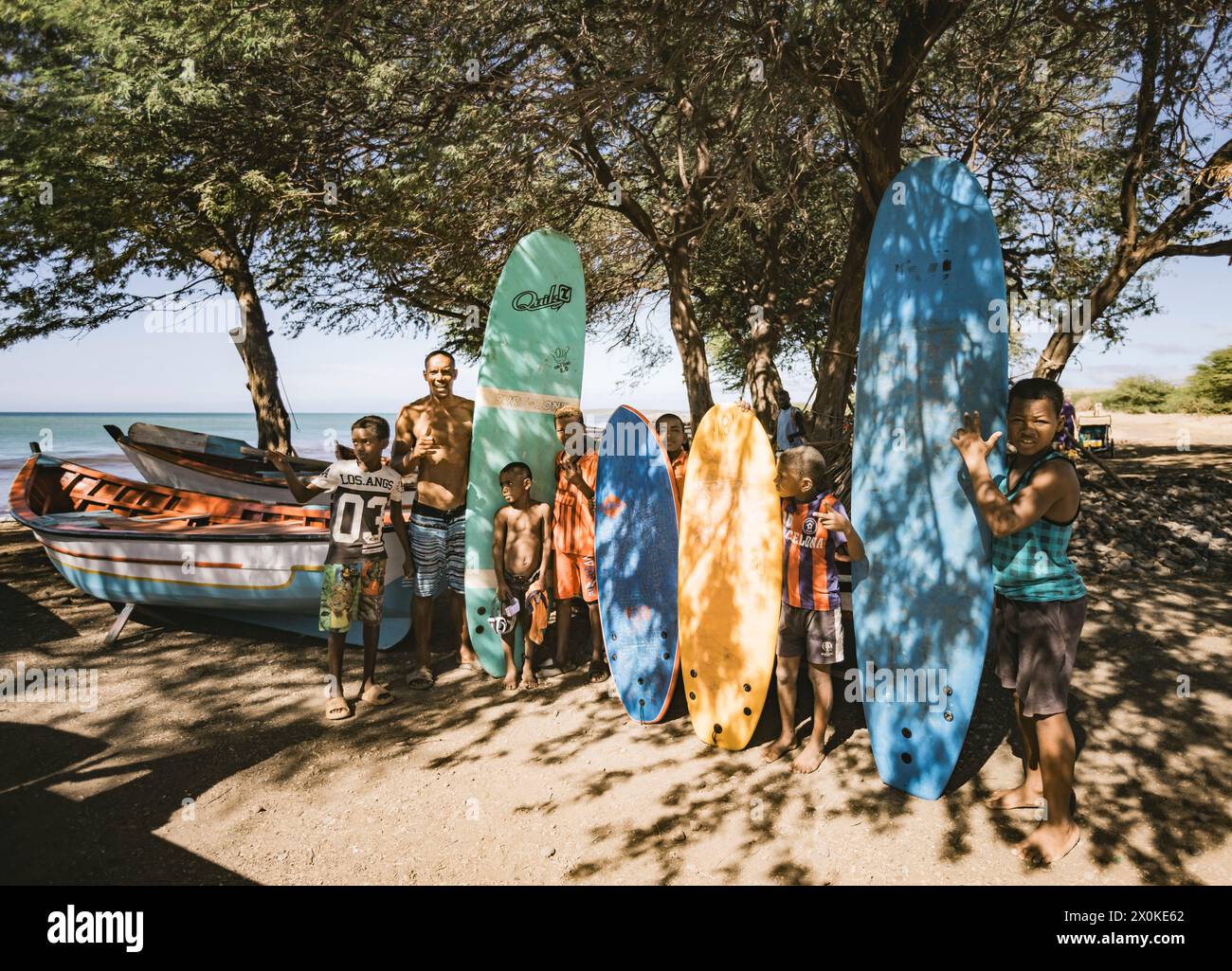 Family time-out in West Africa, Santiago, Tarrafal Stock Photo - Alamy