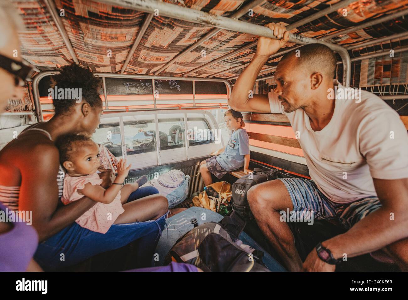 Family time-out in West Africa, Santiago, Tarrafal Stock Photo - Alamy