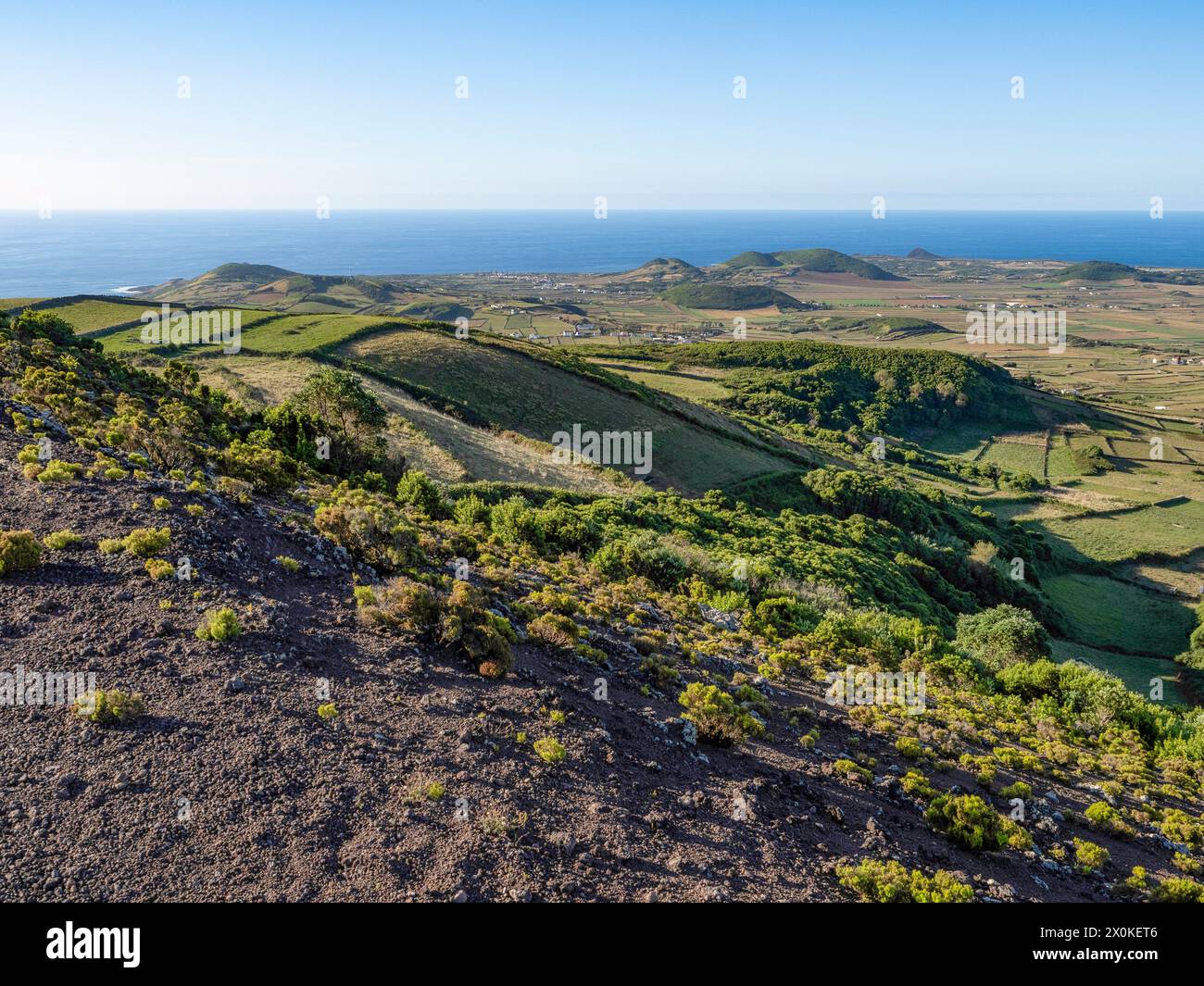 Azores, farmland, agriculture, island of Graciosa, landscape, Portugal ...