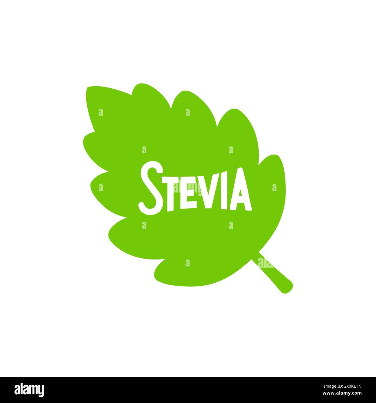 Stevia rebaudiana logo icon. Stevia leaf vector logo badge label plant ...
