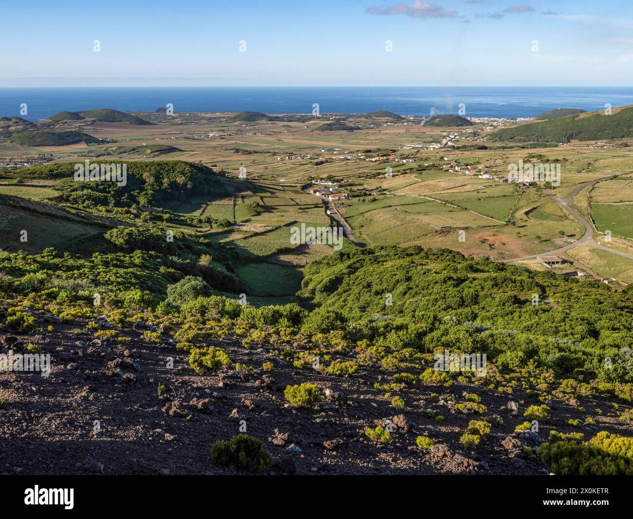 Azores, farmland, agriculture, island of Graciosa, landscape, Portugal ...