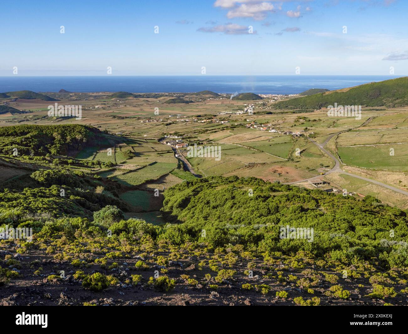 Azores, farmland, agriculture, island of Graciosa, landscape, Portugal ...
