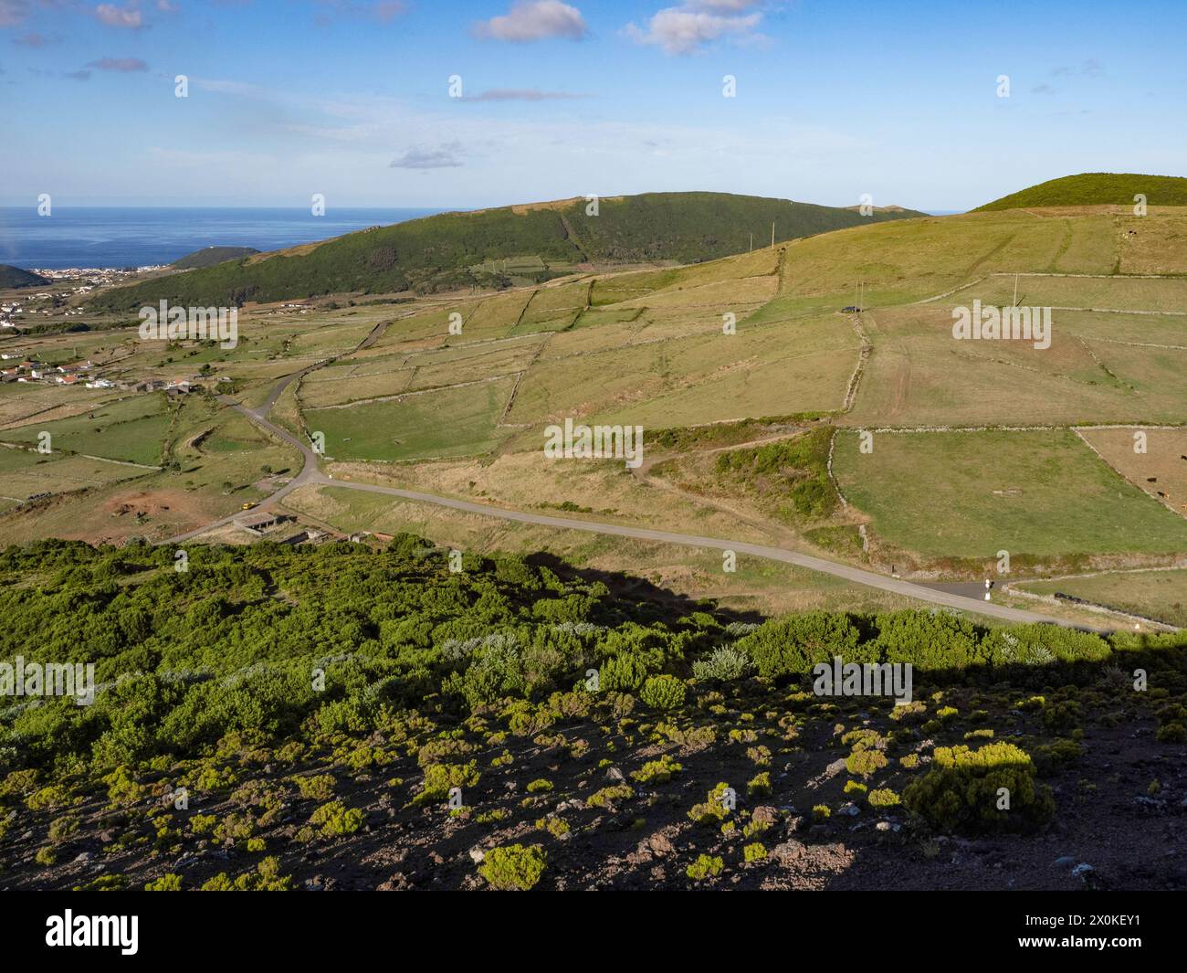 Azores, farmland, agriculture, island of Graciosa, landscape, Portugal ...