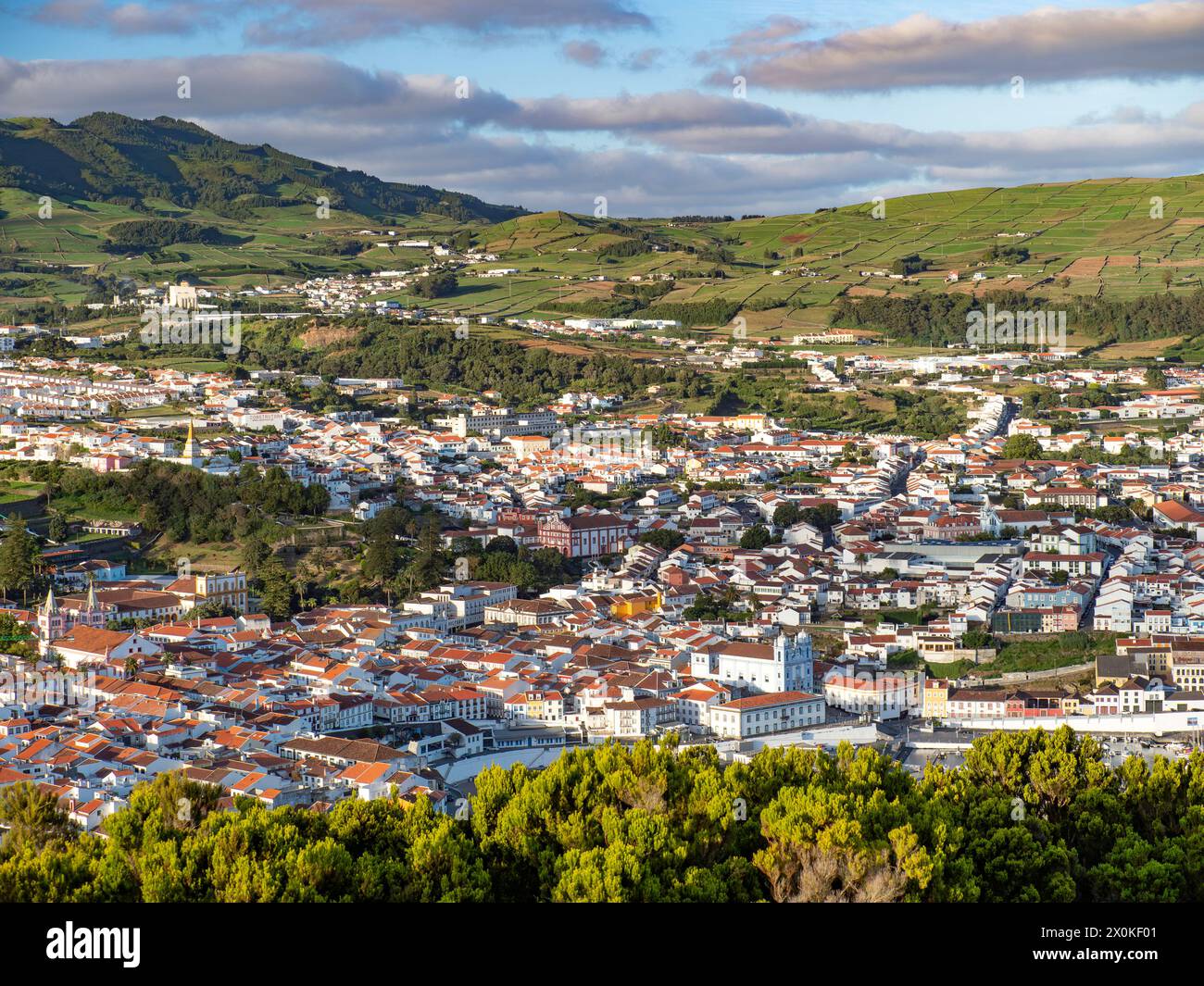 City of Angra do Heroismo, Azores, Terceira, view from Monte Brasil ...